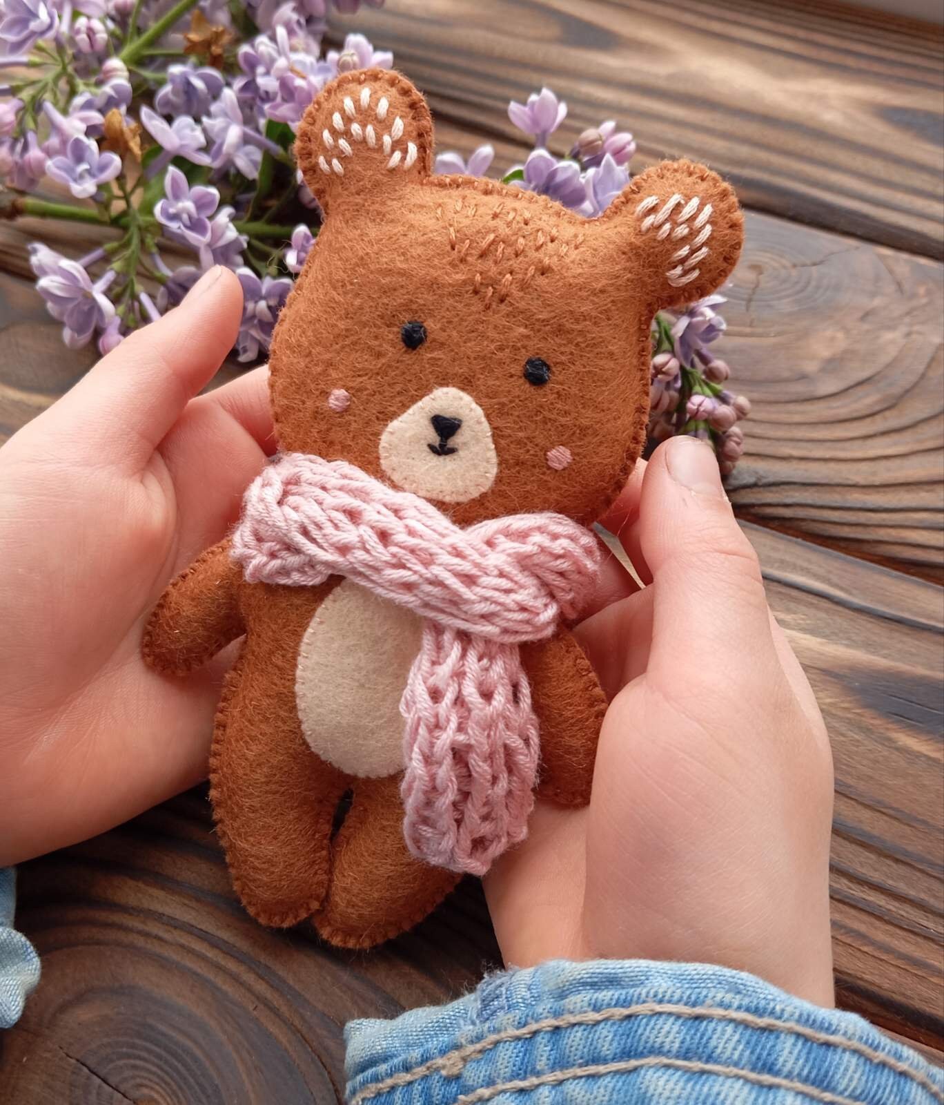 Felt Bear Pattern, Felt Sewing Pattern, Bear Ornament Pattern, Animal ...