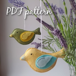 Felt Bird Ornament Embroidery Pattern (PDF Pattern) - Etsy