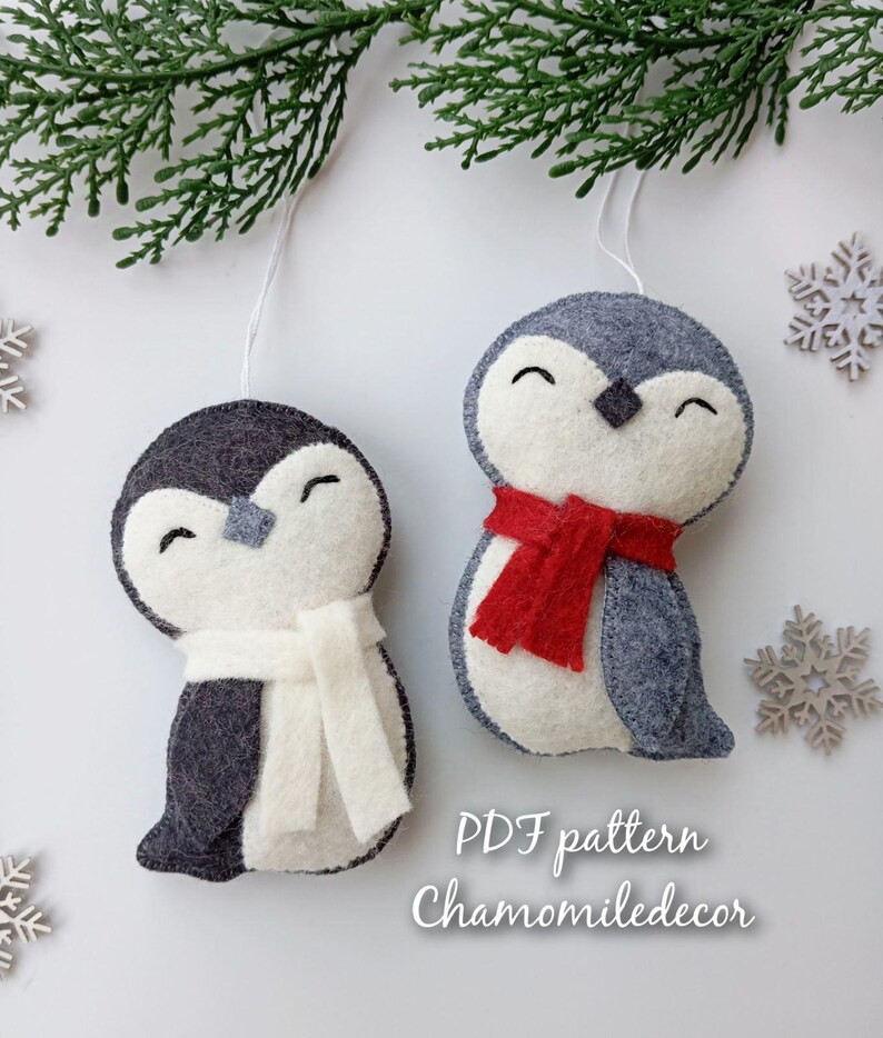 Felt Penguin Sewing Pattern: Christmas Ornaments (PDF Pattern A4) - Etsy