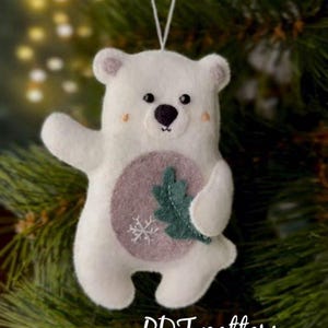 Polar Bear Felt Ornament Pattern: DIY Christmas Decoration (PDF ...