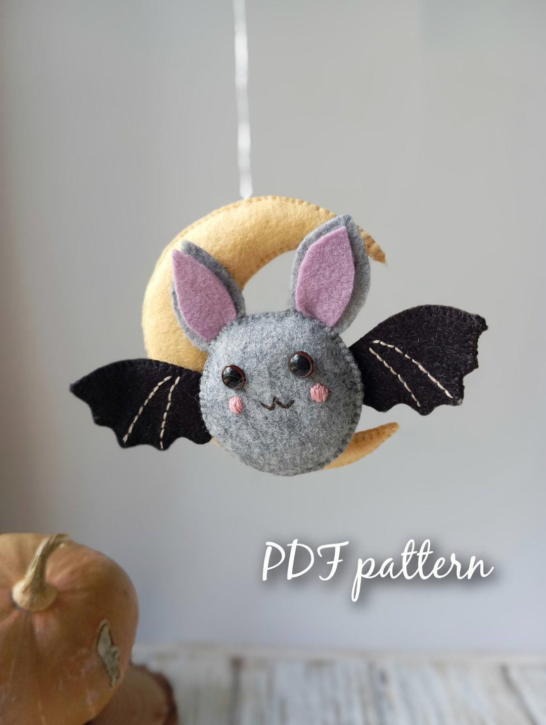 Halloween Patterns, Felt Bat Pattern, Cute Bat Ornament, Felt Halloween ...