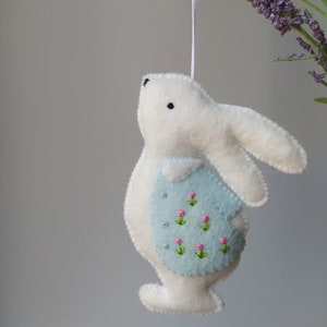 Felt Bunny Ornament, Easter Bunny, Easter Decor Embroidered - Etsy
