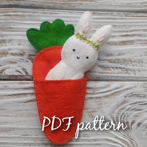 PDF Pattern Bunny in Carrot, Easter Decor. - Etsy