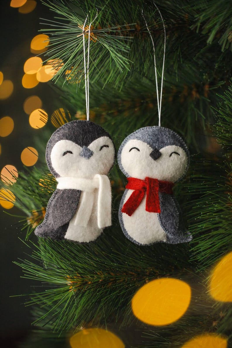 Felt Penguin Sewing Pattern: Christmas Ornaments (PDF Pattern A4) - Etsy
