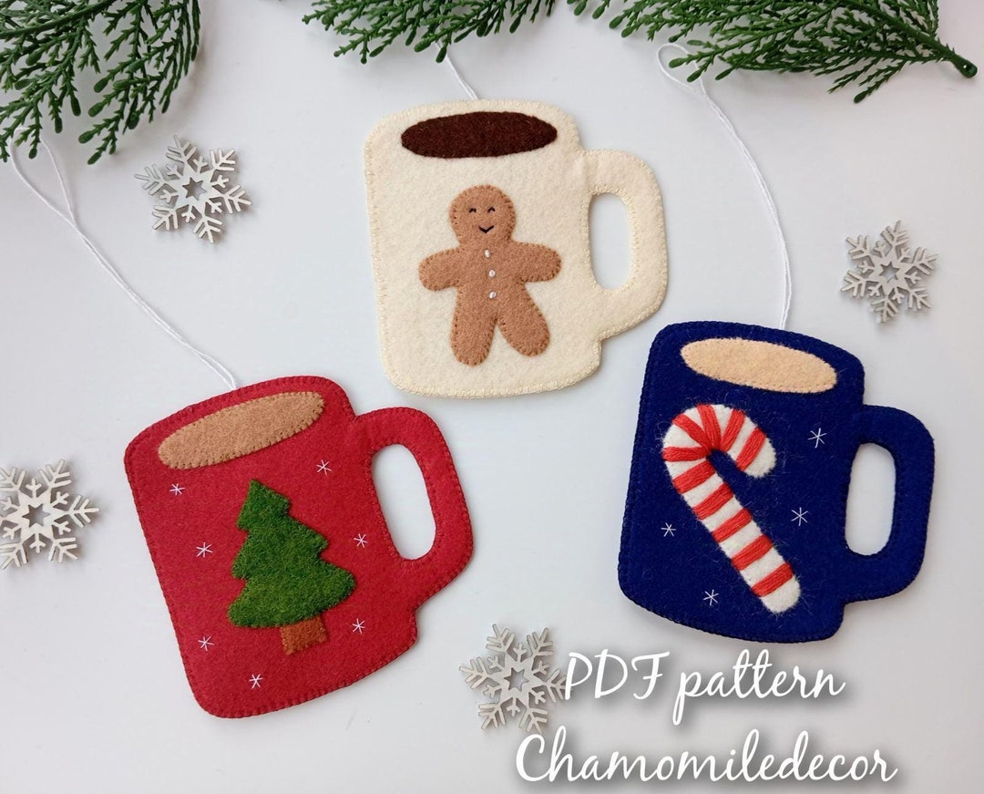 Felt Christmas Cup Ornament Pattern: DIY Holiday Decor (PDF Pattern) - Etsy