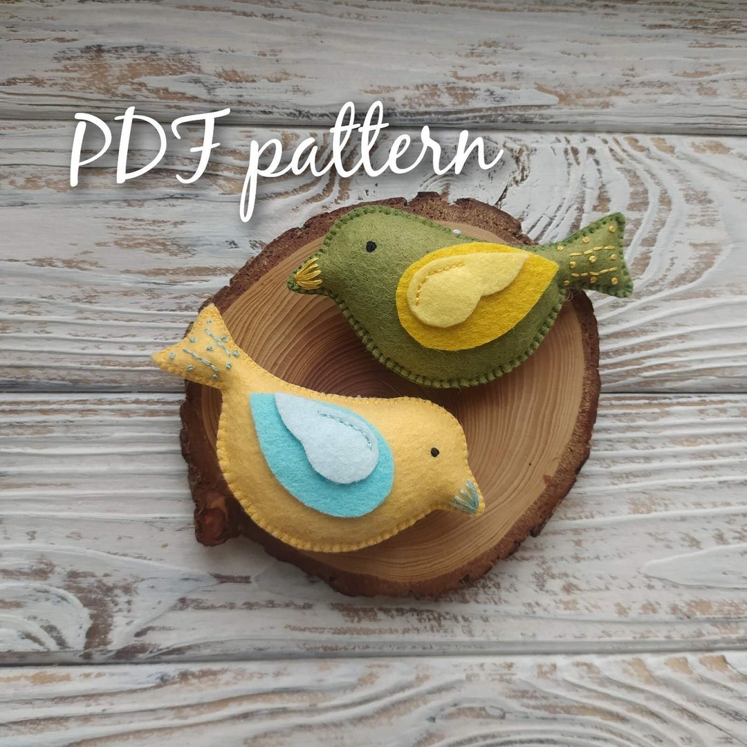 Bird Ornament Embroidery Pattern, Felt PDF Pattern , Easter Ornament ...