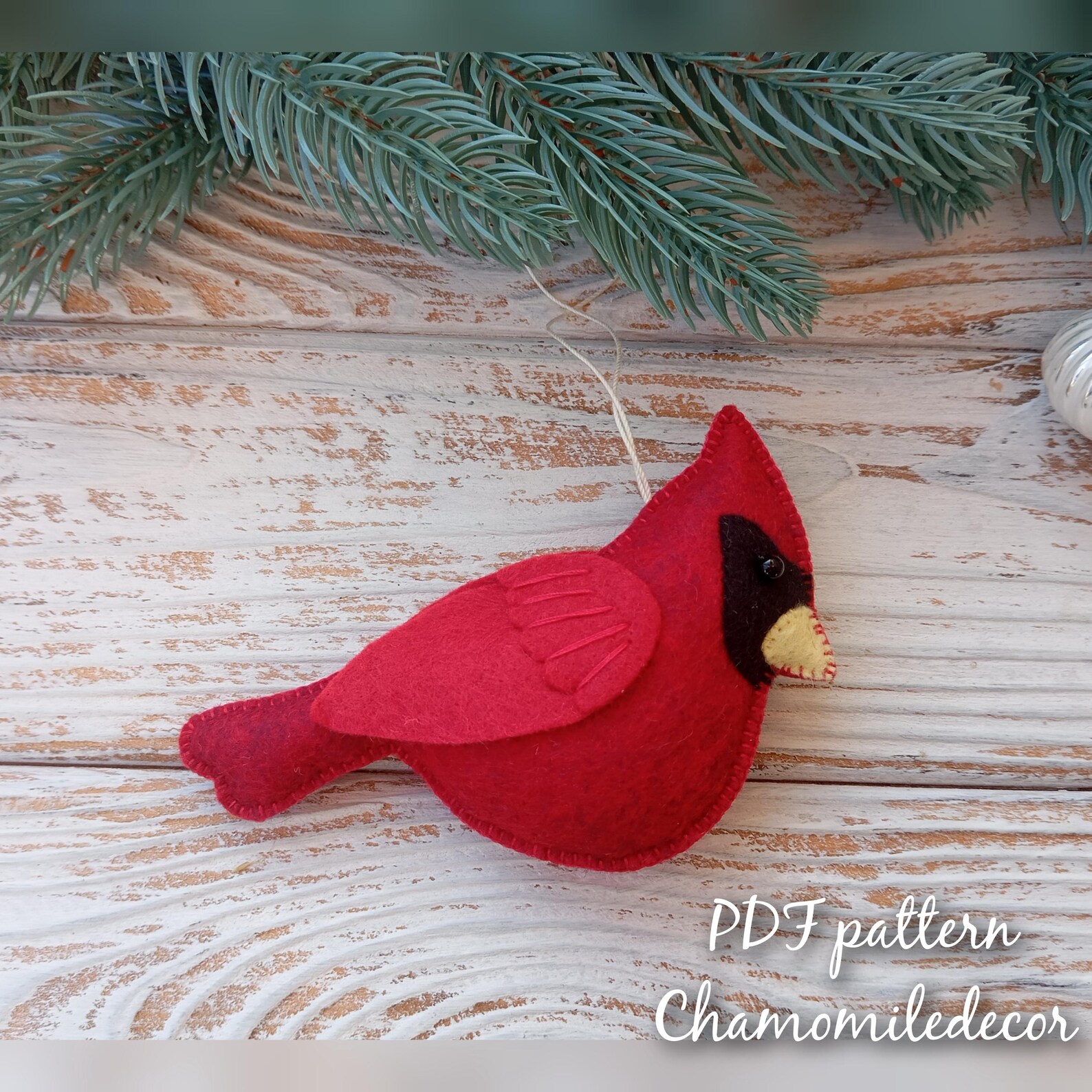Felt Cardinal Sewing Pattern: DIY Christmas Ornament (digital Download ...