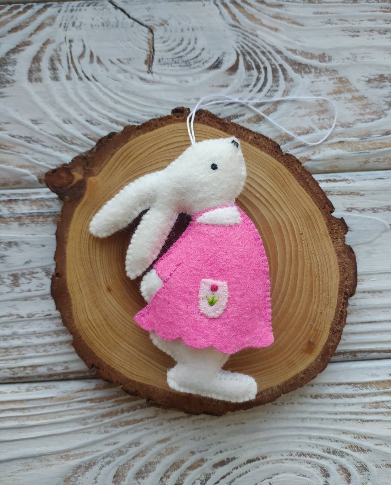 Felt Bunny Ornament, Easter Decor, Easter Felt Ornament, Easter Bunny ...
