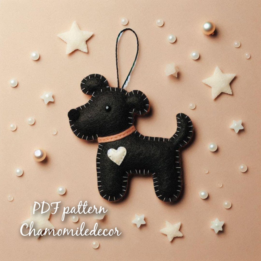 Felt Dog Christmas Ornament Sewing Pattern (PDF Pattern) - Etsy