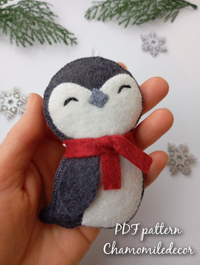 Felt Penguin Sewing Pattern: Christmas Ornaments (PDF Pattern A4) - Etsy