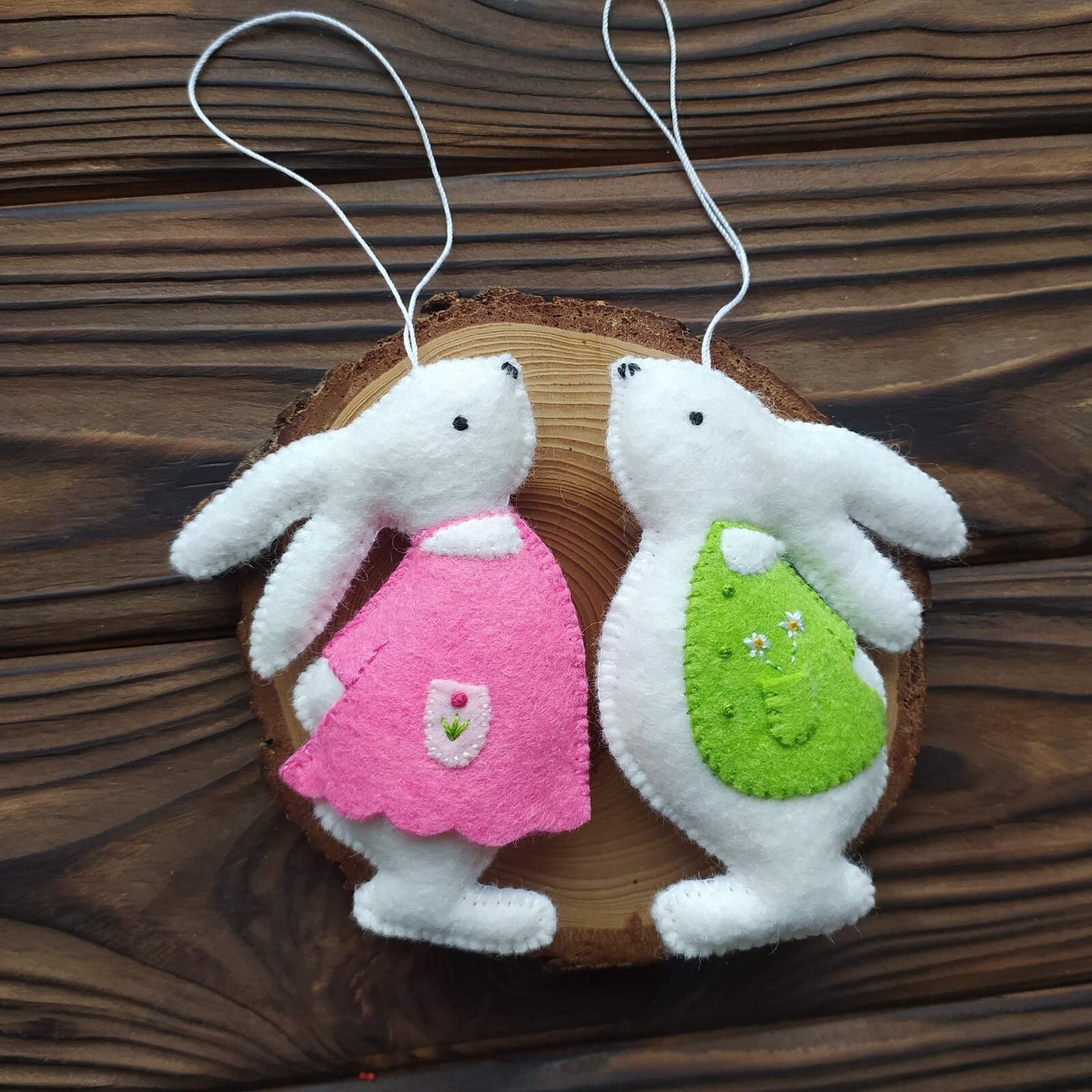 Felt Bunny Ornament, Easter Decor, Easter Felt Ornament, Easter Bunny ...