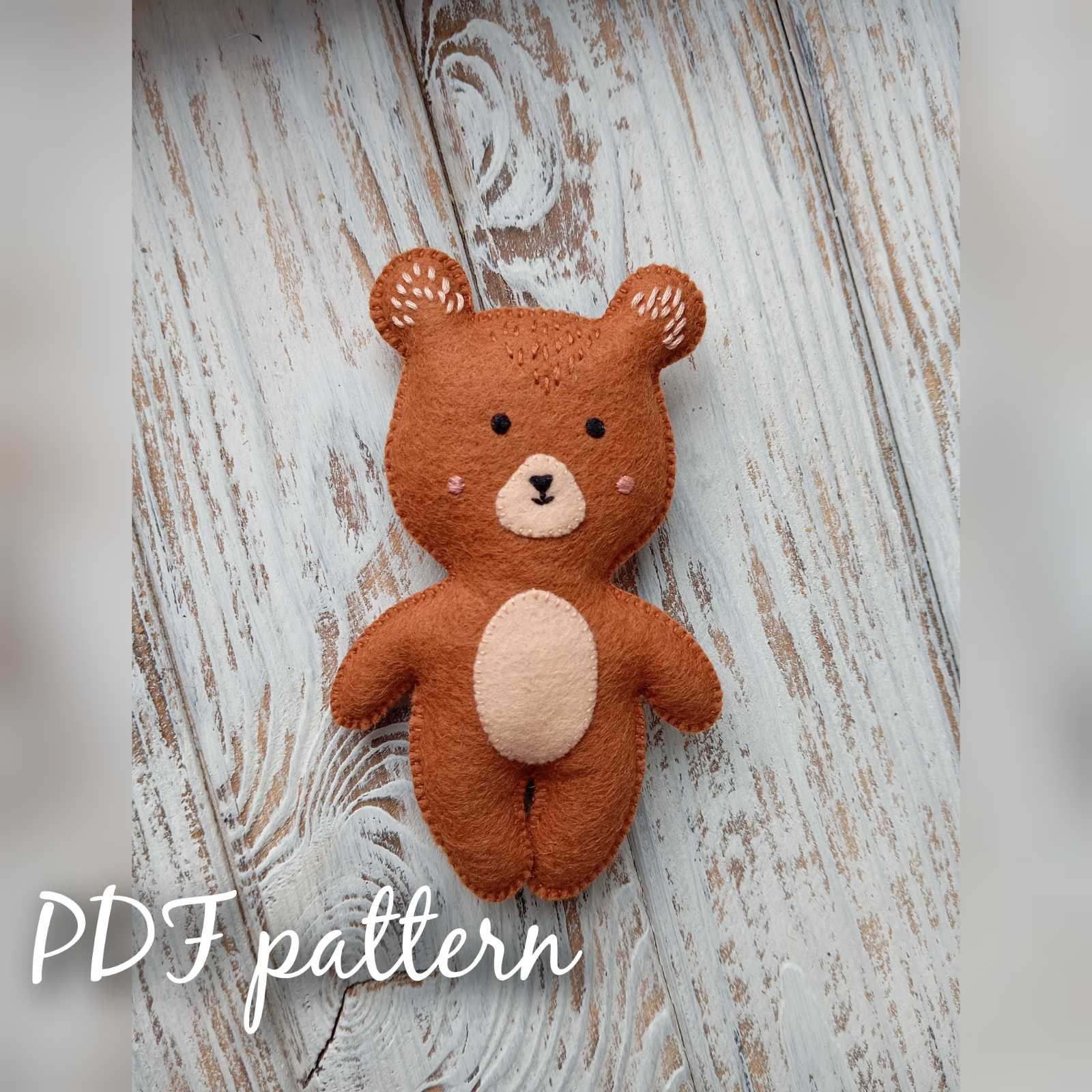 Felt Bear Pattern, Felt Sewing Pattern, Bear Ornament Pattern, Animal Pdf Pattern Teddy Bear - Etsy