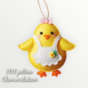 Felt Easter Chicks Pattern, Felt Chicken Pattern, Felt Ornament Pattern, Handmade Easter Decor ...