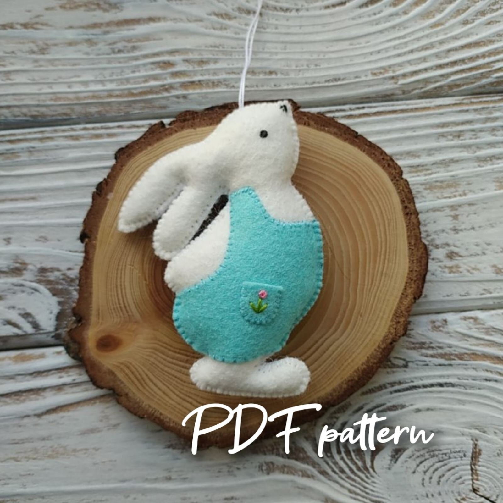 Felt Bunny Pdf Pattern, Easter Decor Pattern, Felt Easter Ornaments ...