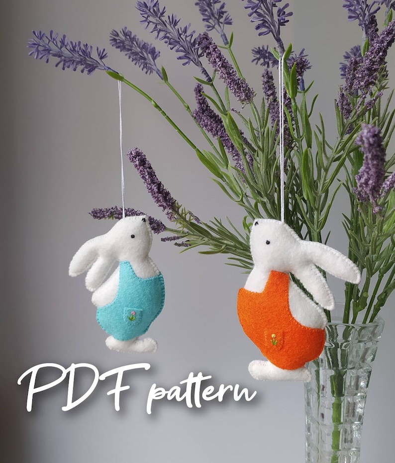 Felt Bunny Pdf Pattern, Easter Decor Pattern, Felt Easter Ornaments ...