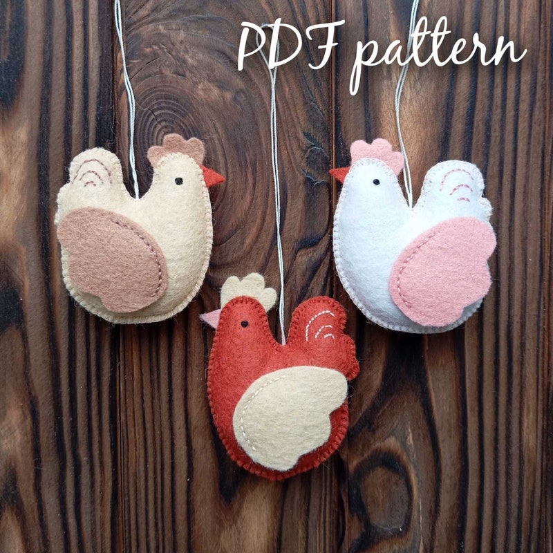 Felt Chicken Ornament Patterns - Etsy