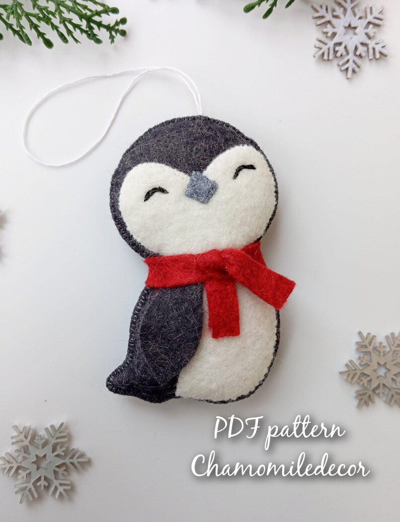 Felt Penguin Sewing Pattern: Christmas Ornaments (PDF Pattern A4) - Etsy