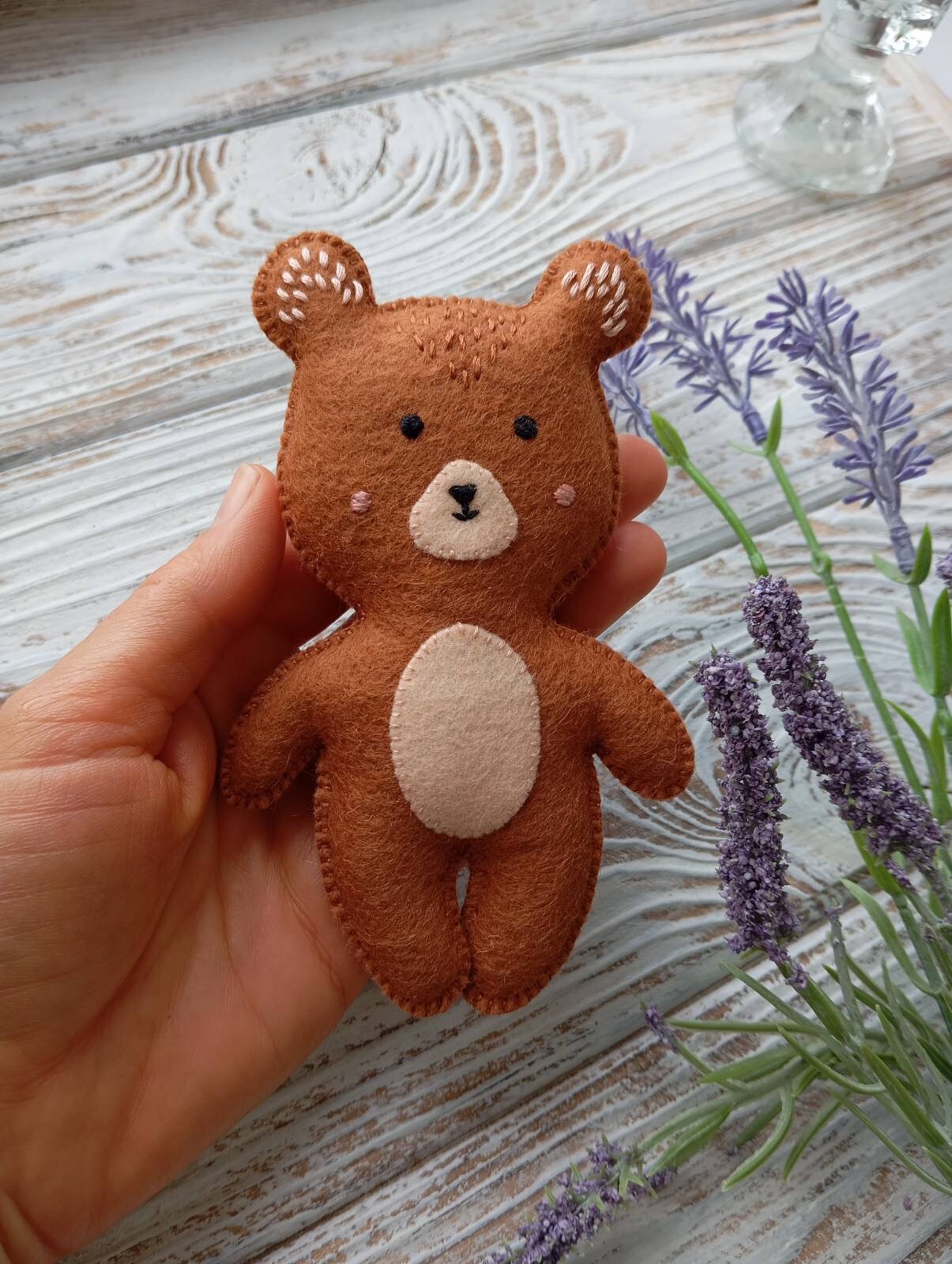 Felt Bear Pattern, Felt Sewing Pattern, Bear Ornament Pattern, Animal ...