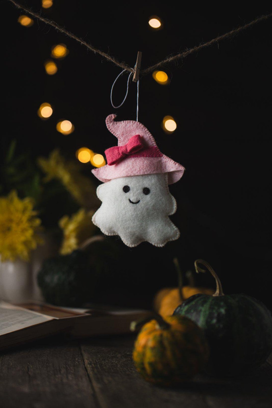 Felt Ghost Ornament Pattern: Pink Witch Hat Halloween Decor (PDF ...
