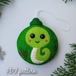 Felt Snake Pattern, Snake Sewing Pattern, Christmas Ornament Pattern ...