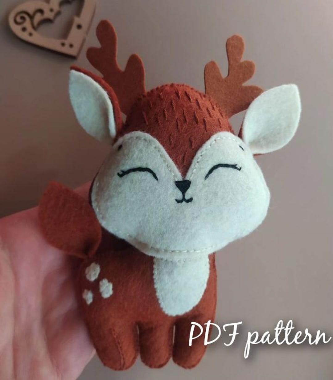 Deer Sewing Pattern, Felt Deer Pattern, PDF Pattern Deer, Felt Animals ...