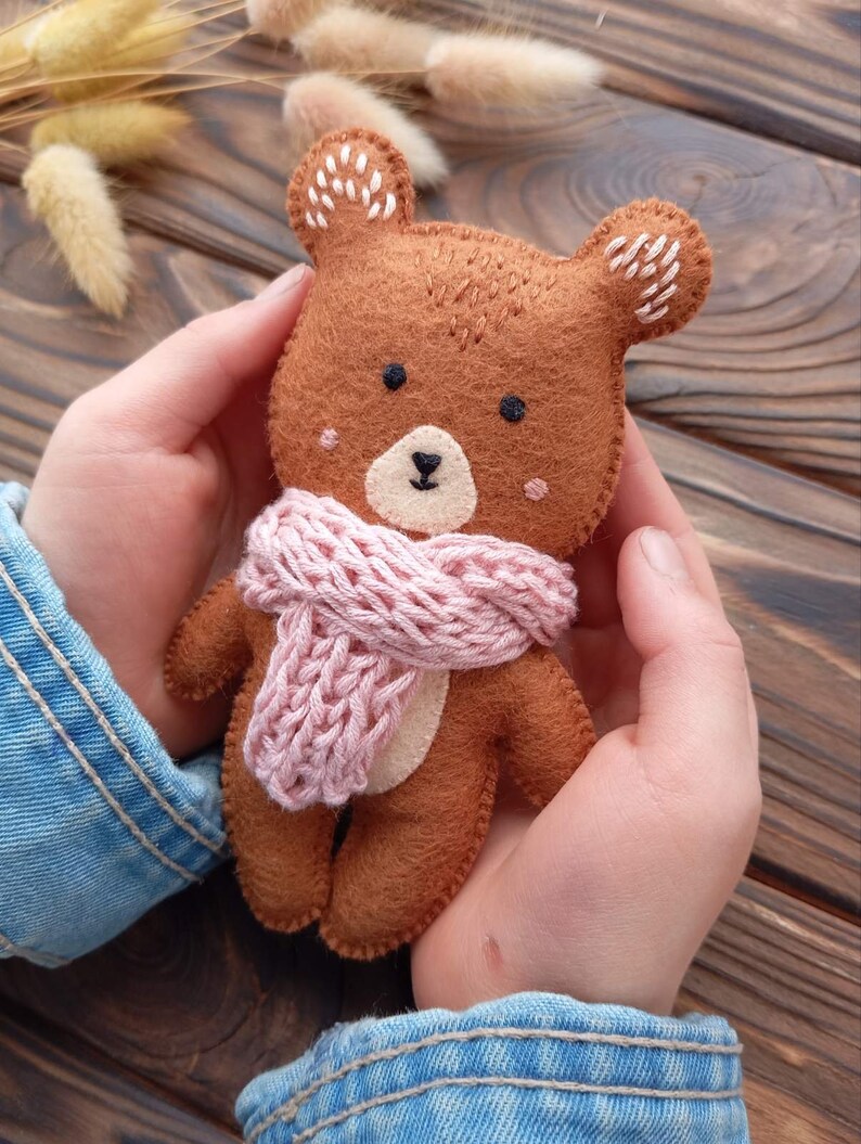 Felt Bear Pattern, Felt Sewing Pattern, Bear Ornament Pattern, Animal Pdf Pattern Teddy Bear - Etsy