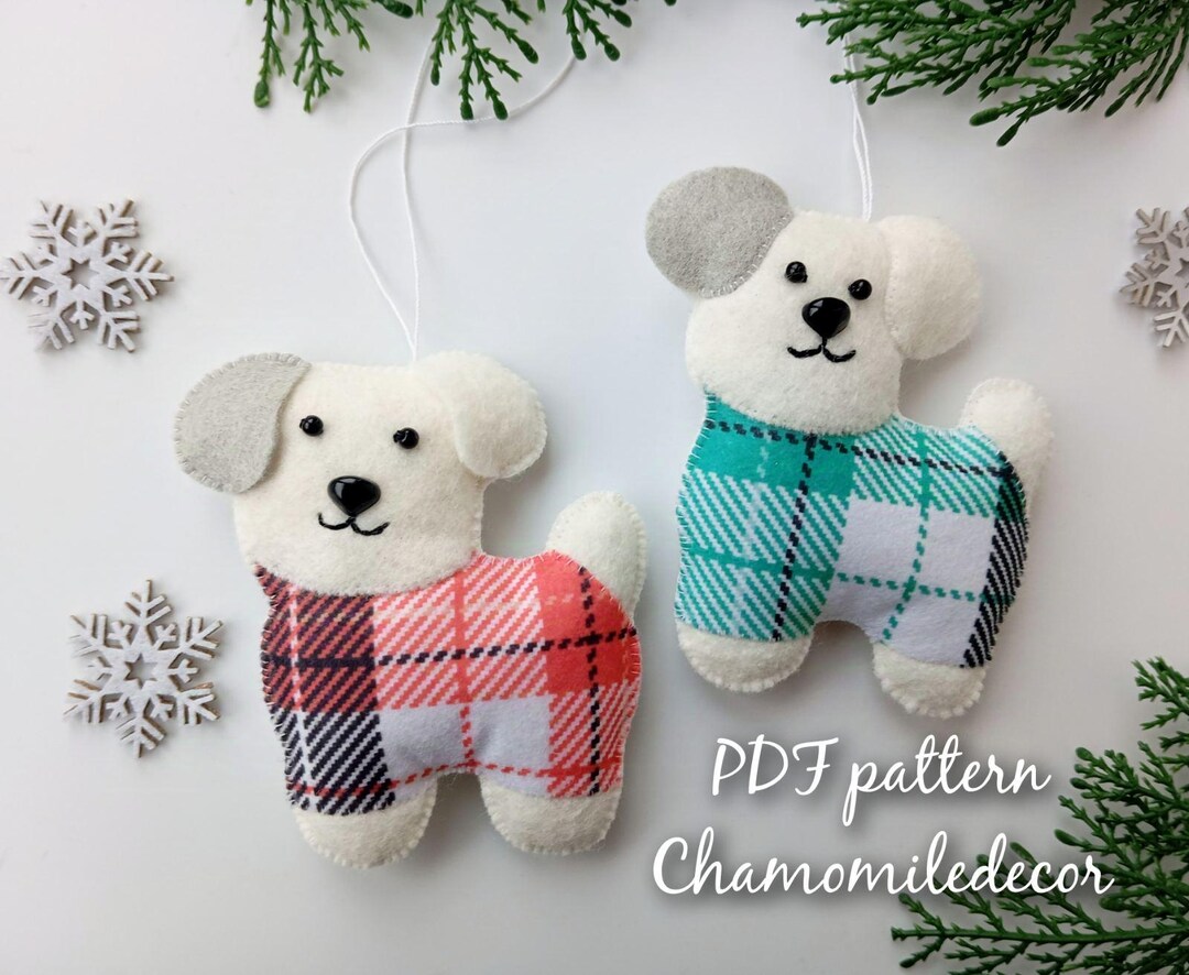 Felt Dog Christmas Ornament Pattern: Holiday Sewing (PDF Pattern) - Etsy