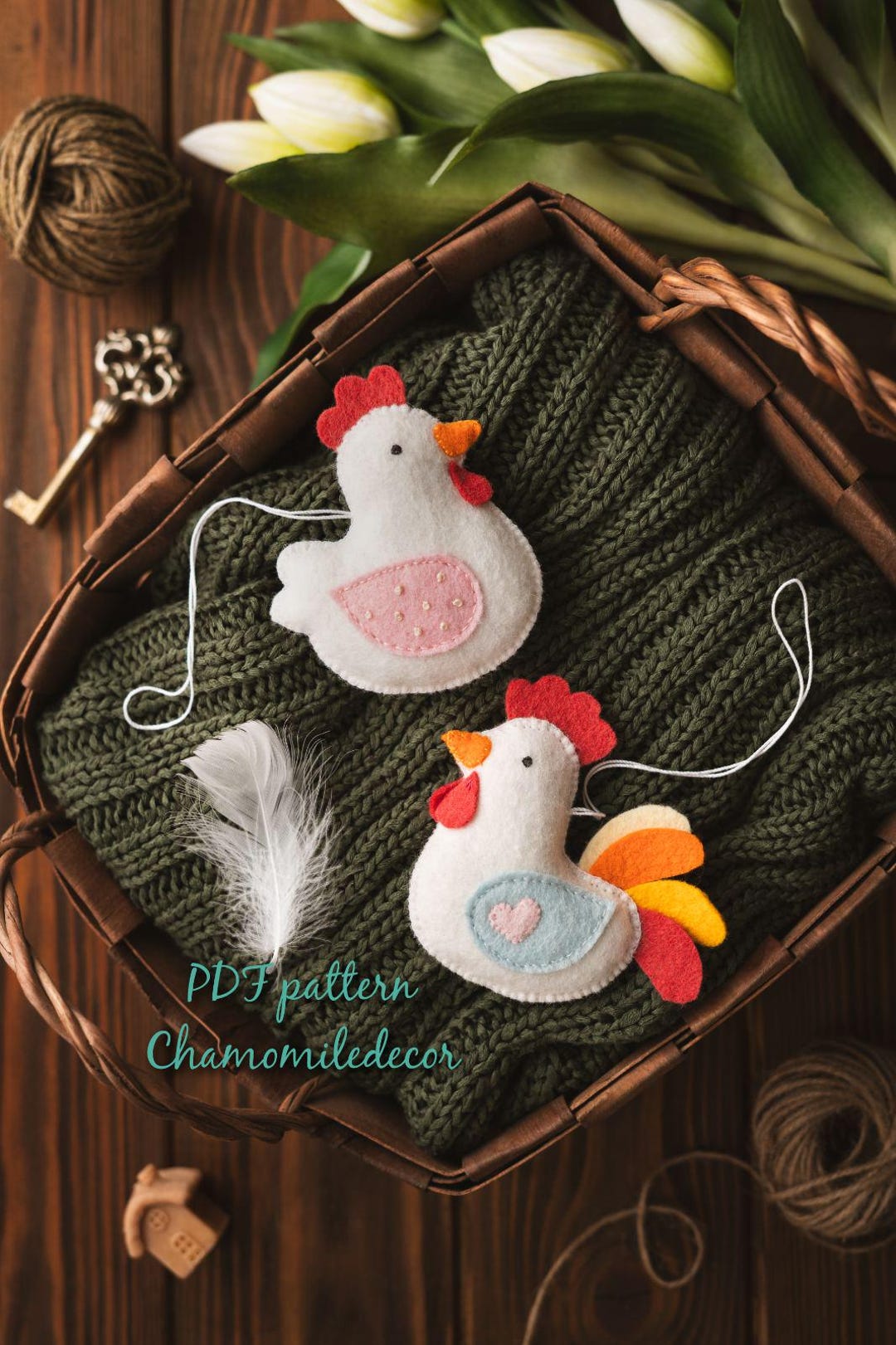 Felt Hen and Rooster Sewing Pattern – PDF Template for Easter Crafts - Etsy