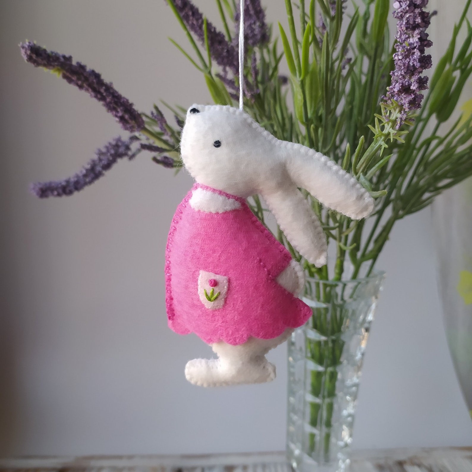Felt Bunny Ornament, Easter Decor, Easter Felt Ornament, Easter Bunny ...