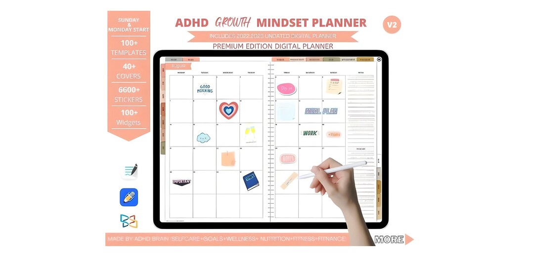 2024 ADHD Digital Planner made by an Adhder for Ipad, Goodnotes Android ...