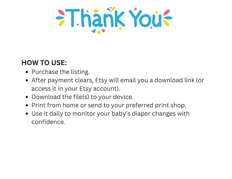 Baby Diaper Change Log Printable: Newborn Tracker (PDF Download) - Etsy