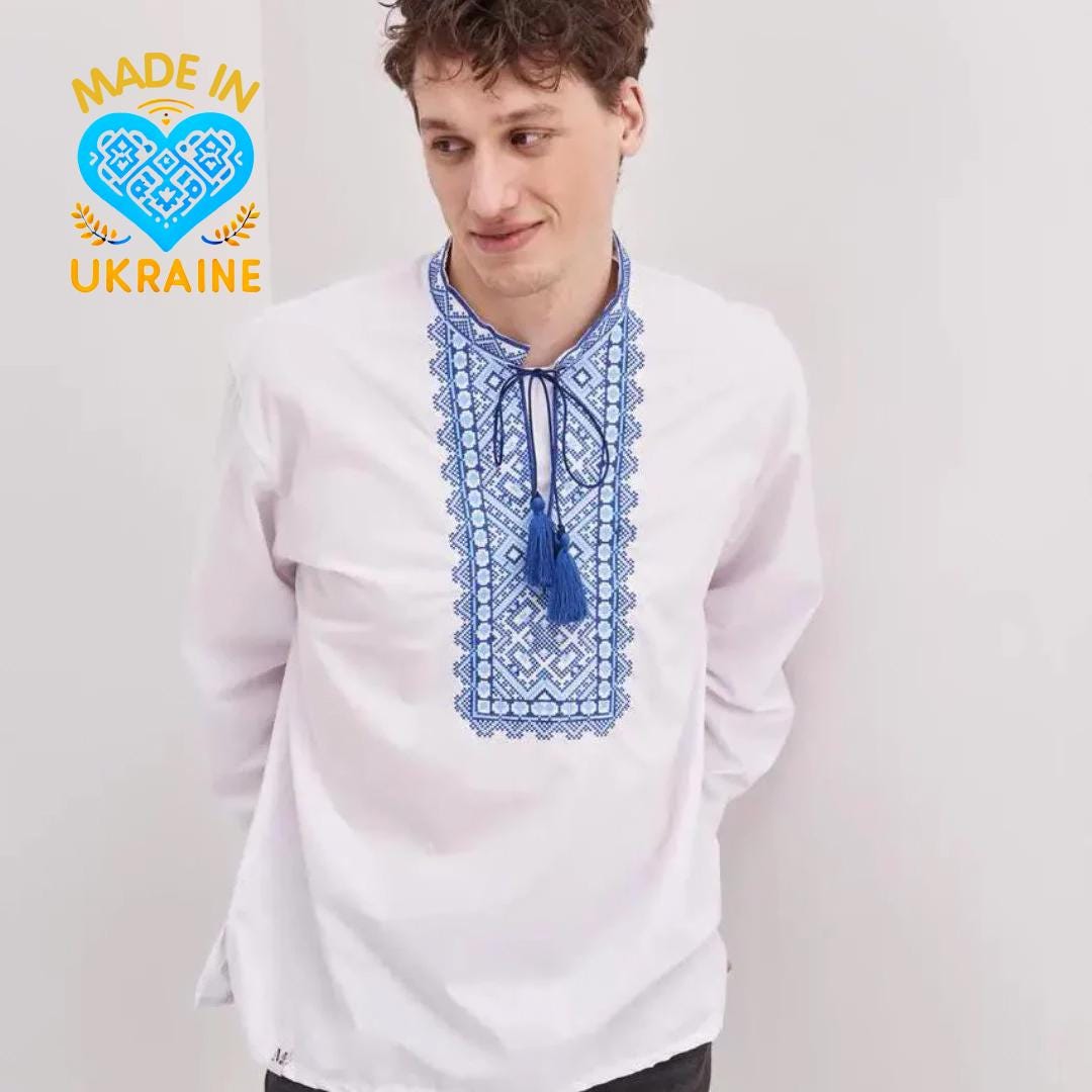 Ukrainian Embroidered Shirt for Men | Classic Vyshyvanka Made in ...