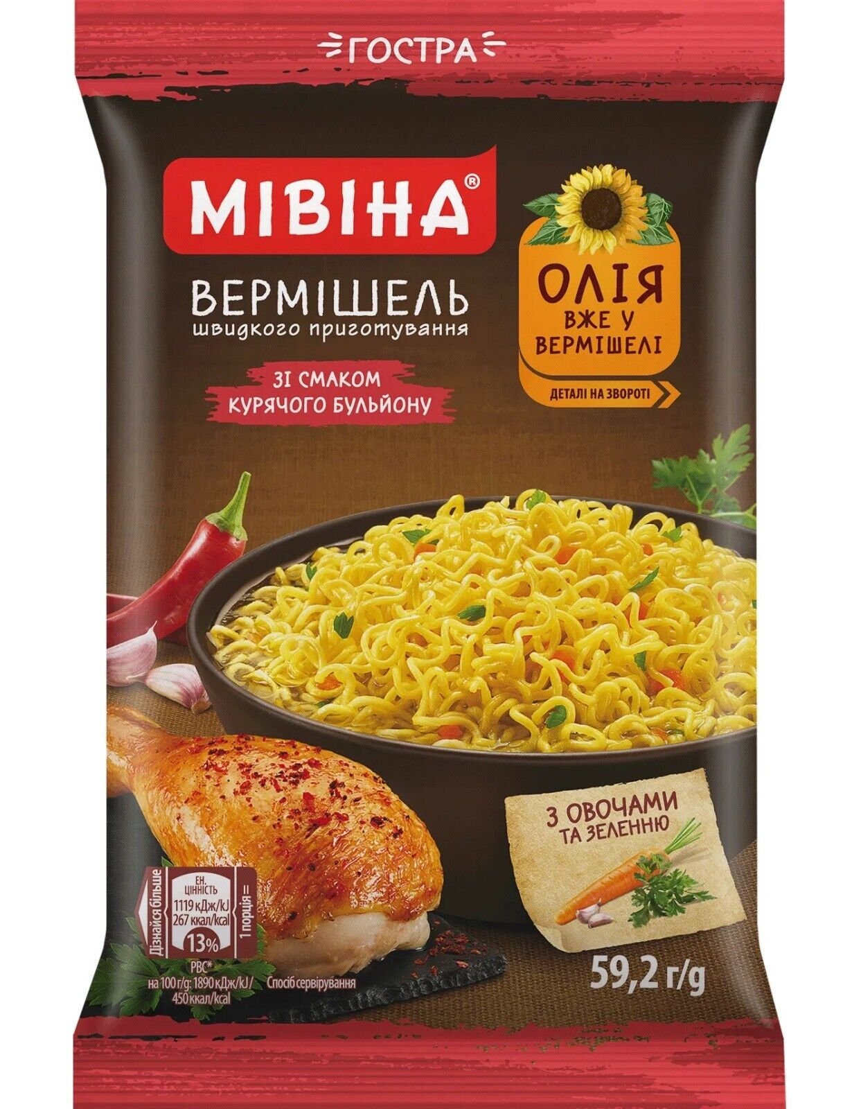 Mivina Chicken Ukrainian Noodles Box | Instant Spicy & Not Spicy ...