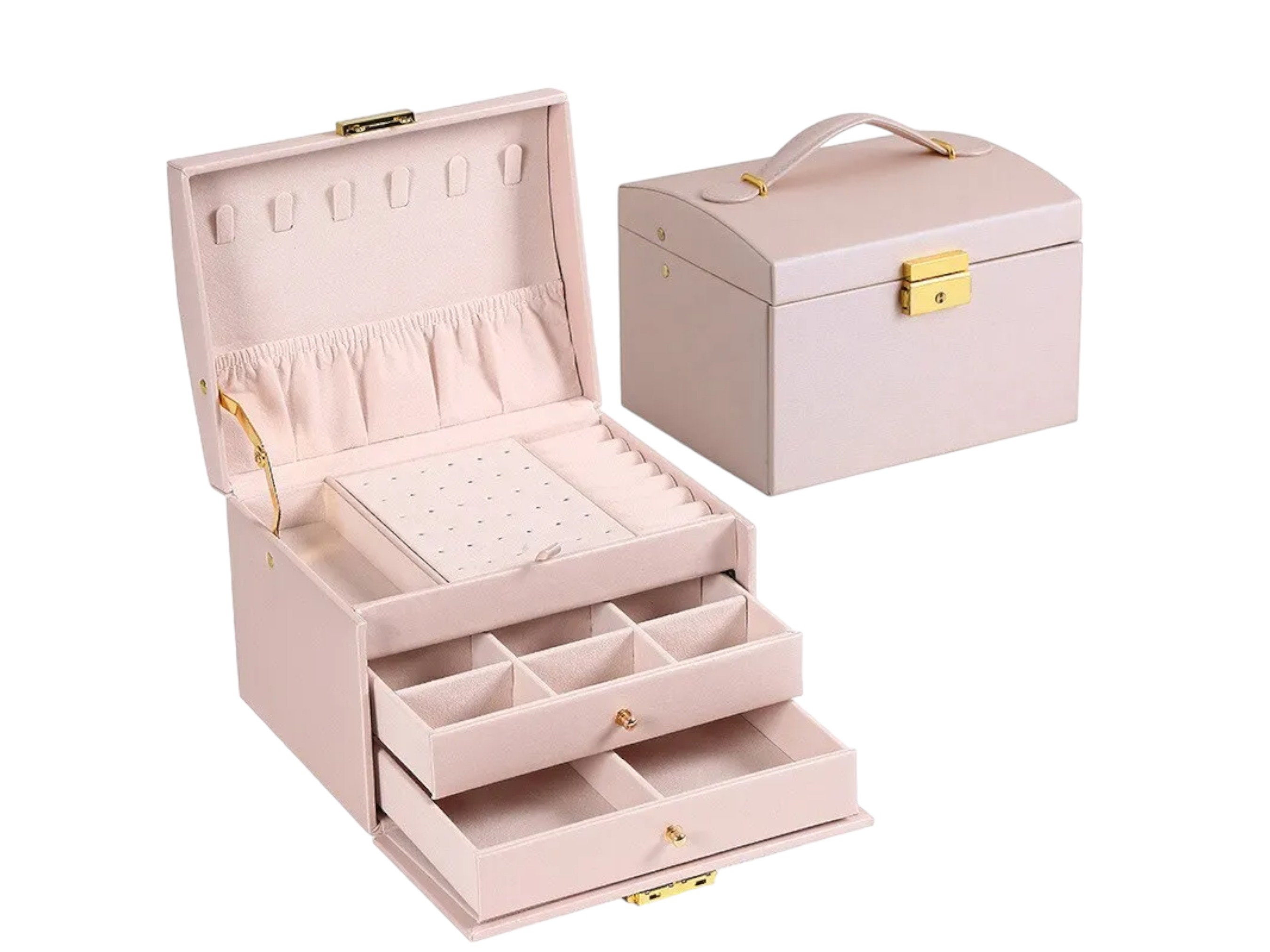 Multi-functional Three-layer Drawer Jewelry Box With Earring Lock - Etsy