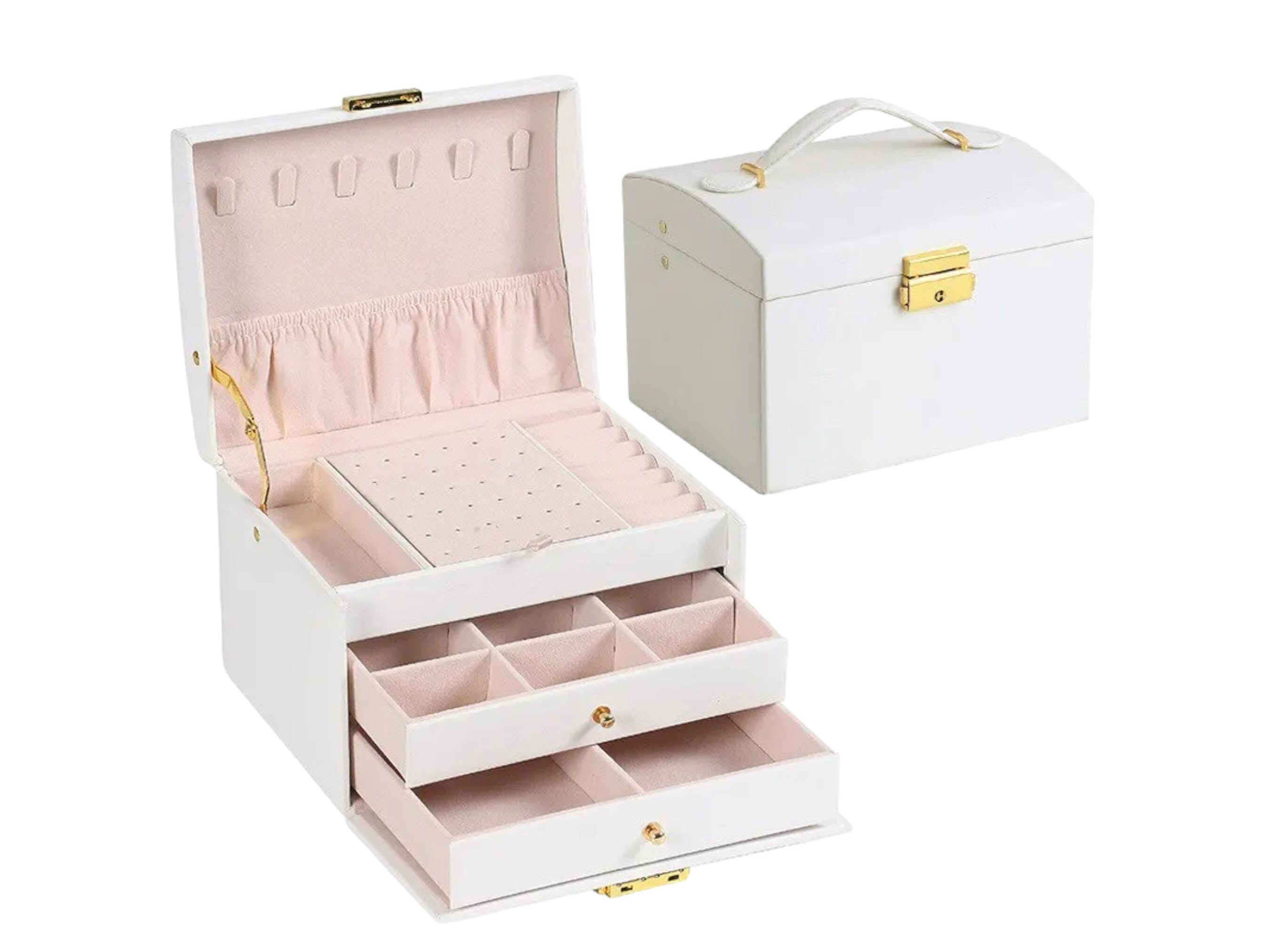 Multi-functional Three-layer Drawer Jewelry Box With Earring Lock - Etsy