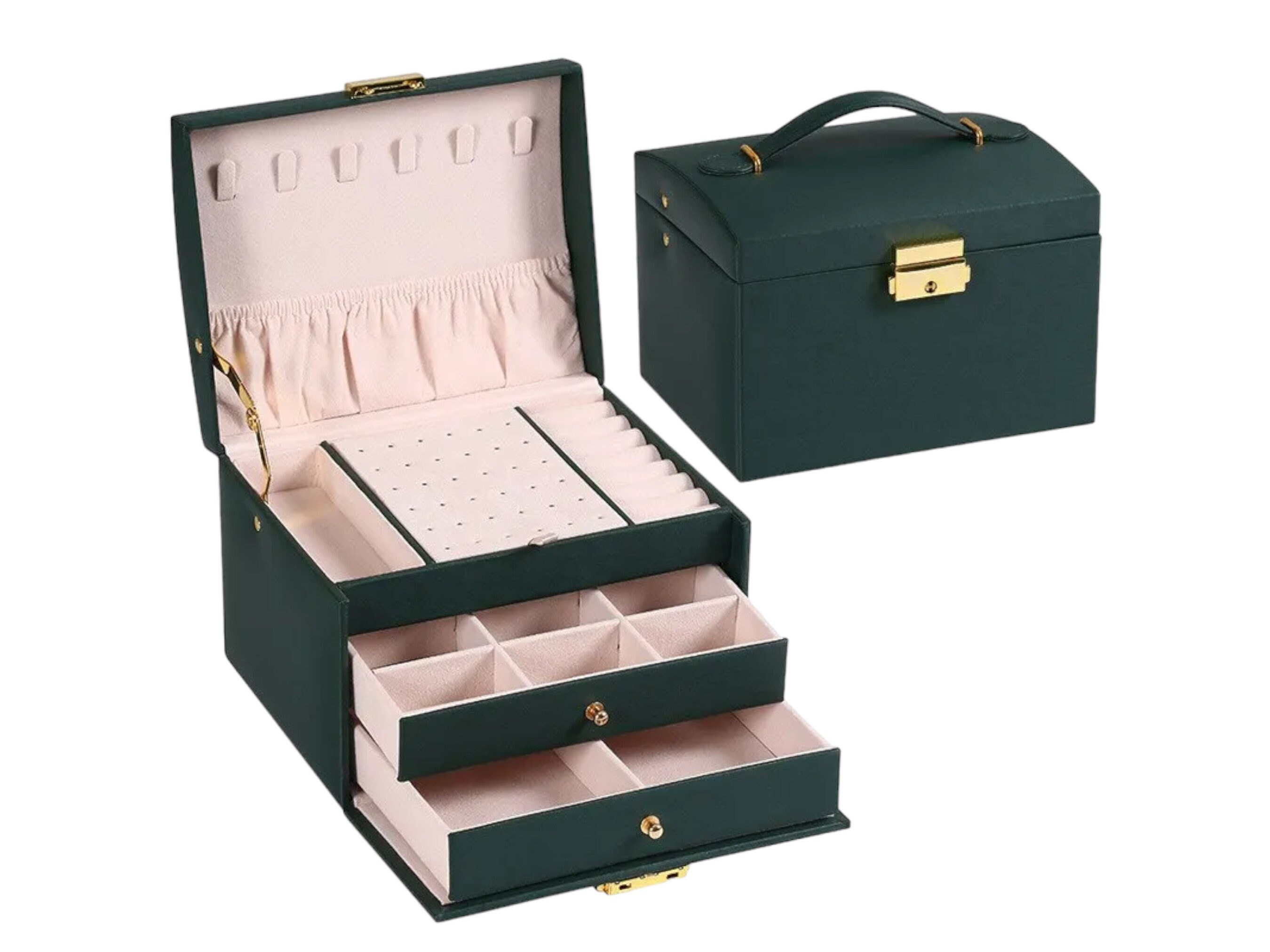 Multi-functional Three-layer Drawer Jewelry Box With Earring Lock - Etsy