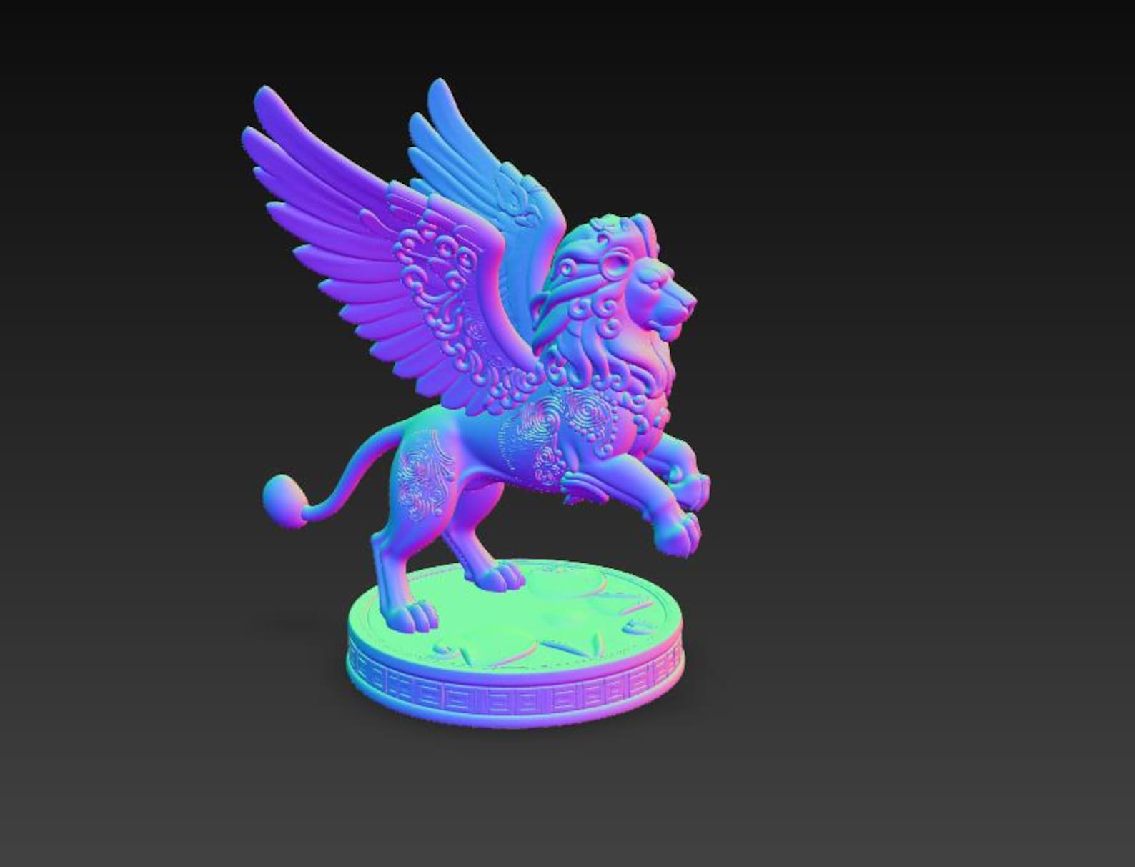 Winged Lion STL File – Majestic Mythical Guardian Statue – Fantasy 3D ...