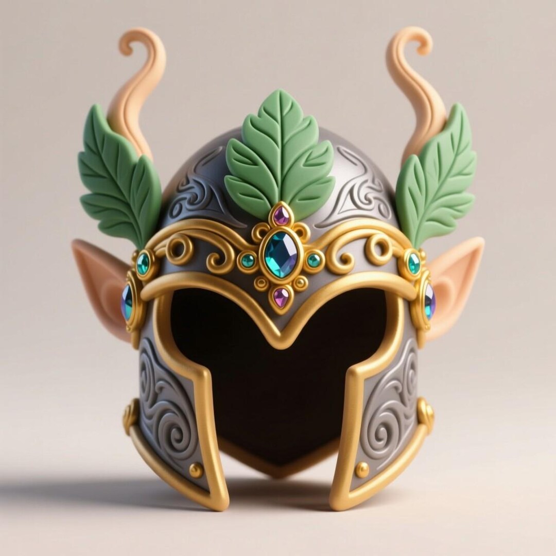 Elven Leaf Crown Helmet STL – Fantasy Armor Headpiece (digital File) - Etsy