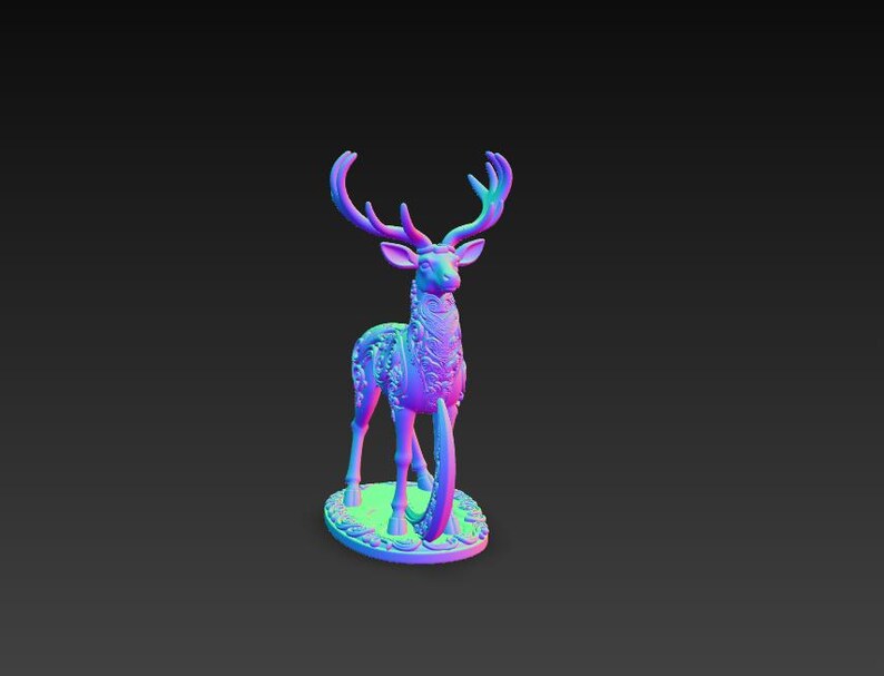 Fantasy Deer Statue STL File – Mystic Stag Sculpture – One Piece 3D ...