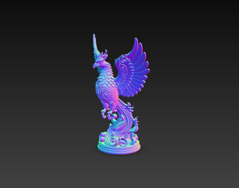 Phoenix Statue STL File – Fantasy Bird Sculpture – One Piece 3D Print ...