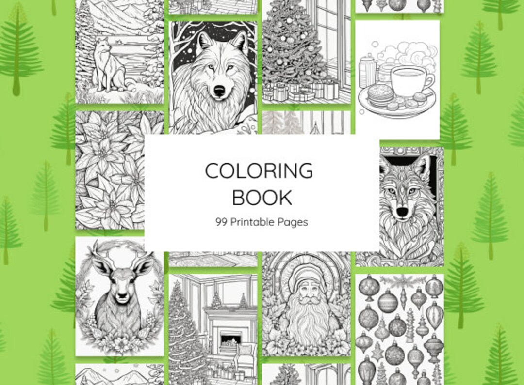 Christmas Winter Coloring Pages Printable Pages Festive Holiday Art ...