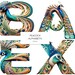 Peacock Alphabet Clipart Bundle 26 High-quality Pngs for - Etsy