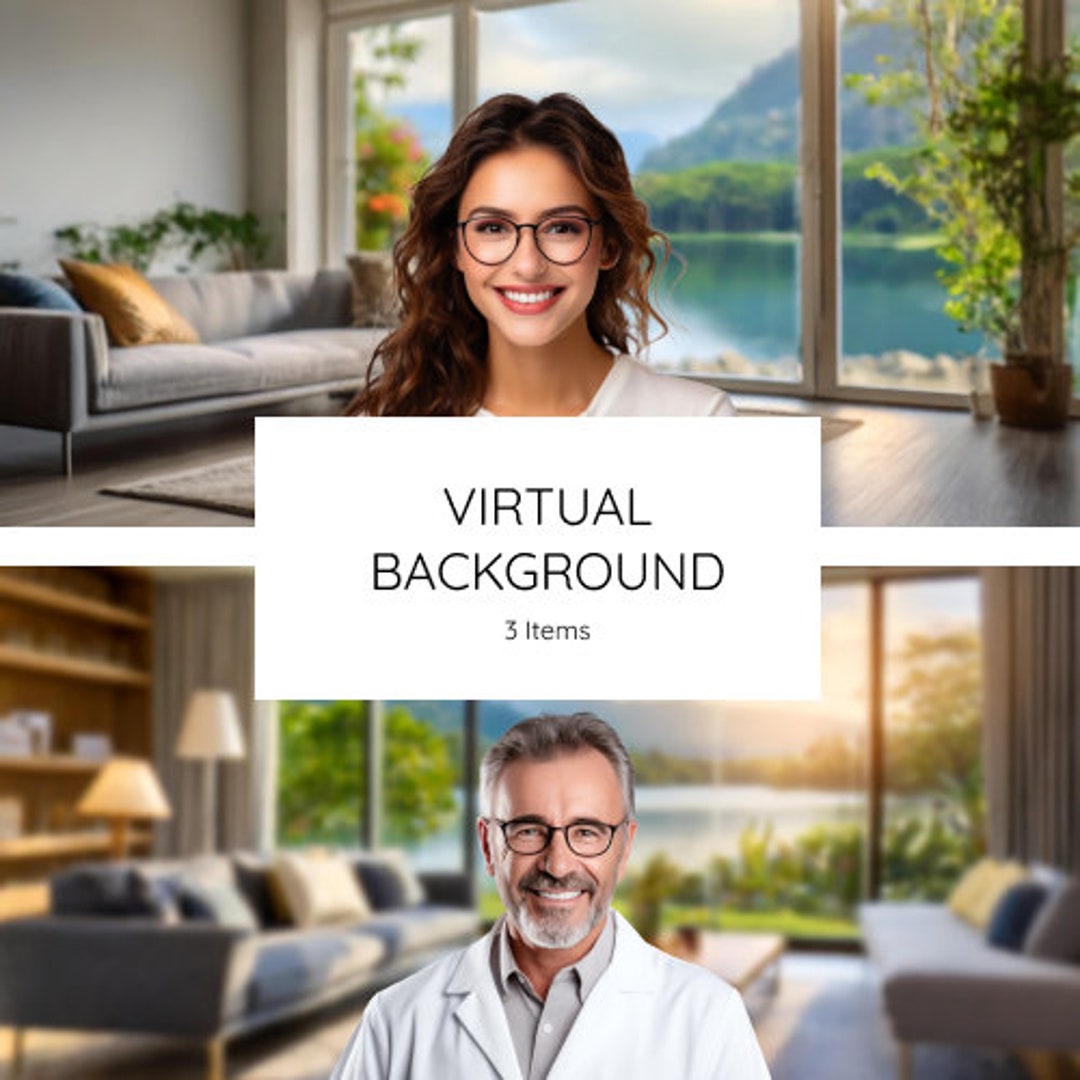 Digital Blurry Lake View Home Office Backgrounds 3 Modern Workspaces ...