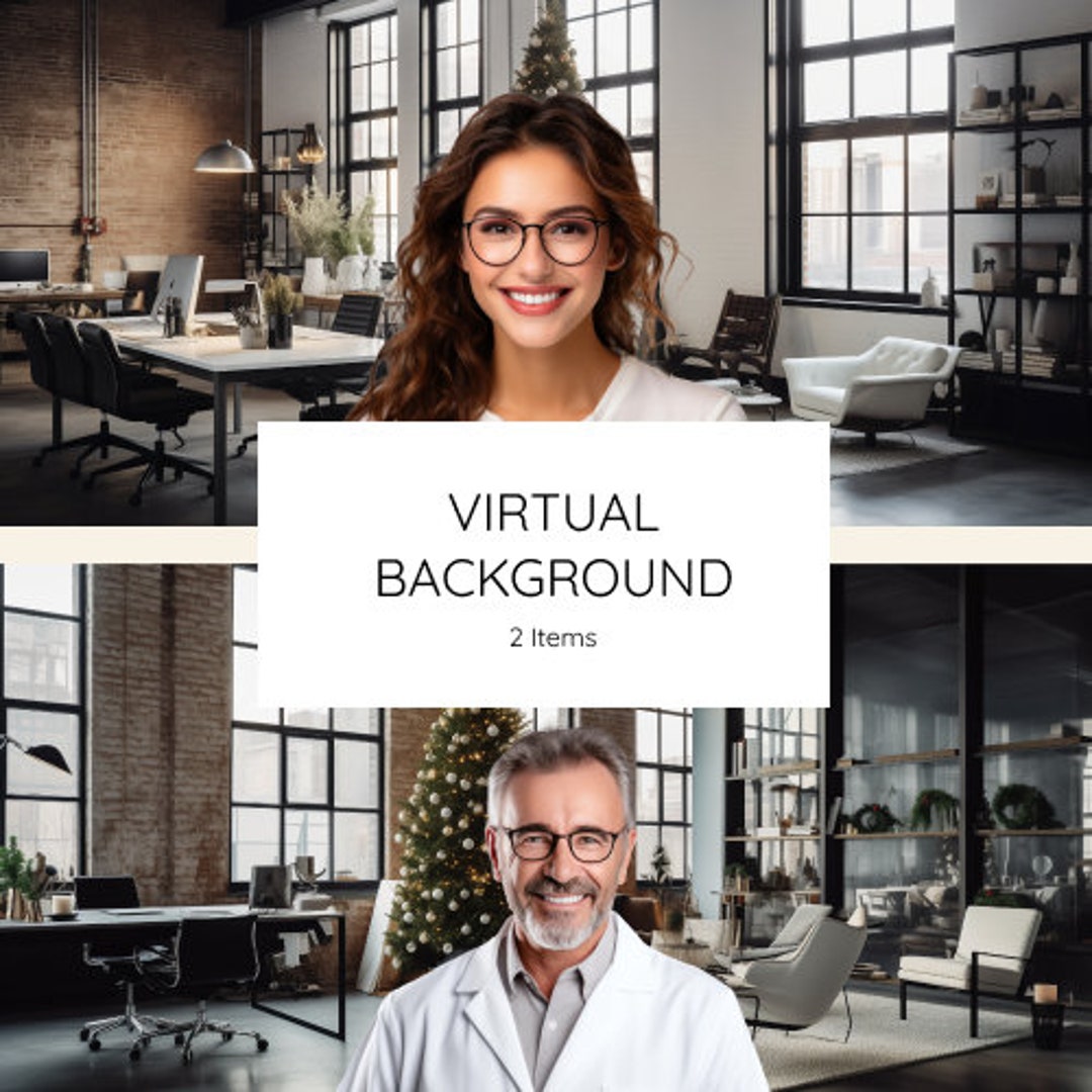 Modern Christmas Office Zoom Background Backdrop Zoom - Etsy