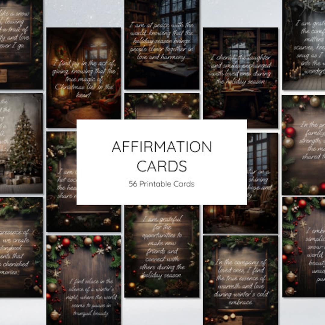 Christmas Affirmation Cards Set - Positive Quotes Holiday Mindset ...