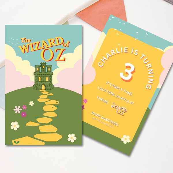 Wizard of Oz Invitation Template - Etsy