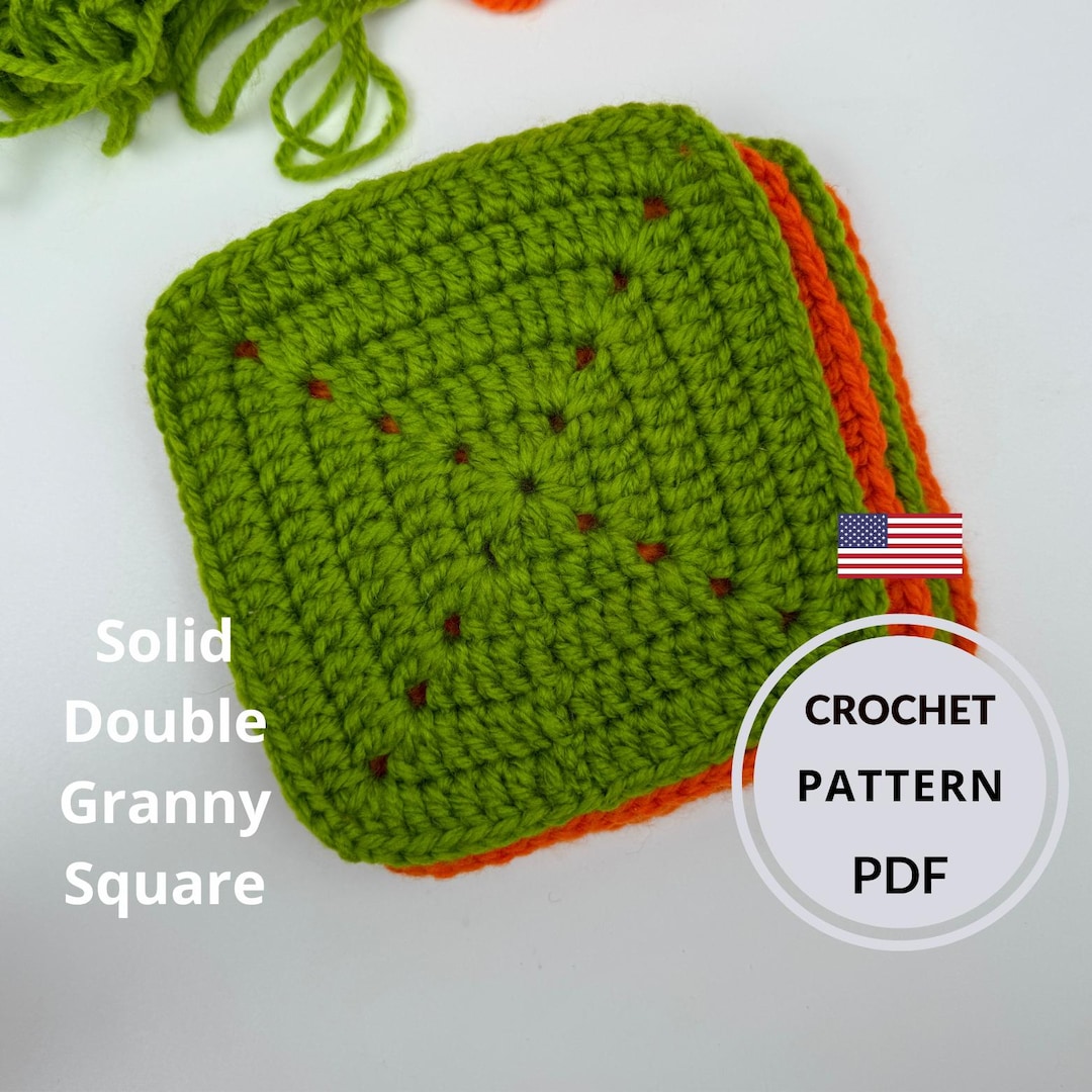 Solid Double Crochet Granny Square PATTERN, ENGLISH Instant Digital Download Tutorial, Easy ...