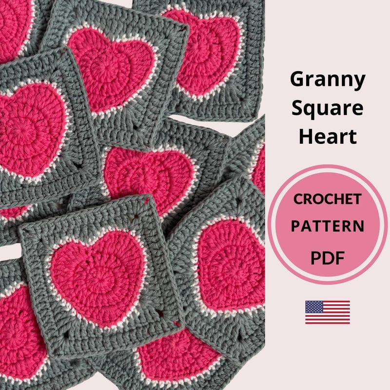 Heart Granny Square Pattern - Etsy