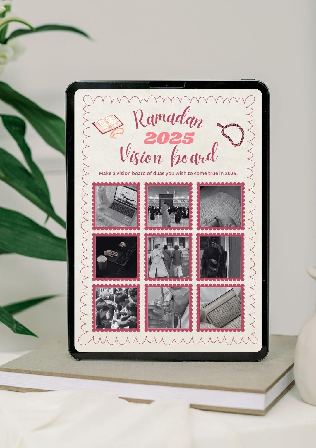 Digital Pink Ramadan 2025 Vision Board Template - Etsy