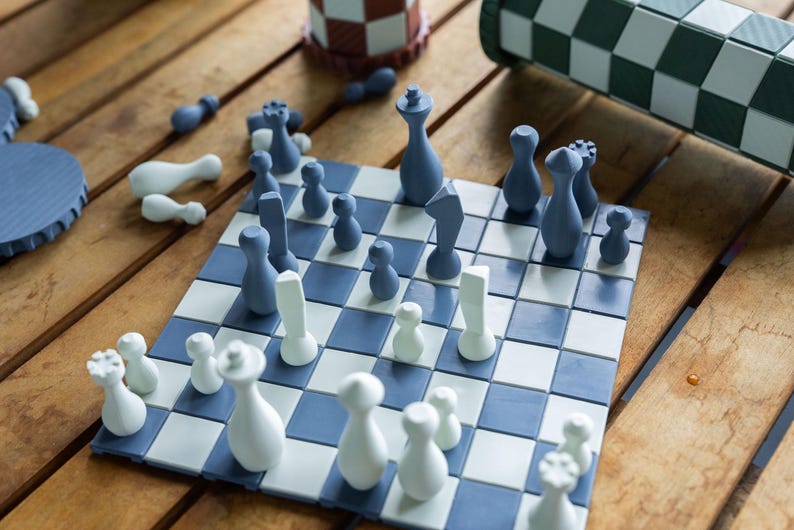 3d-printed Portable Mini Chess Set – Foldable & Travel-friendly - Etsy